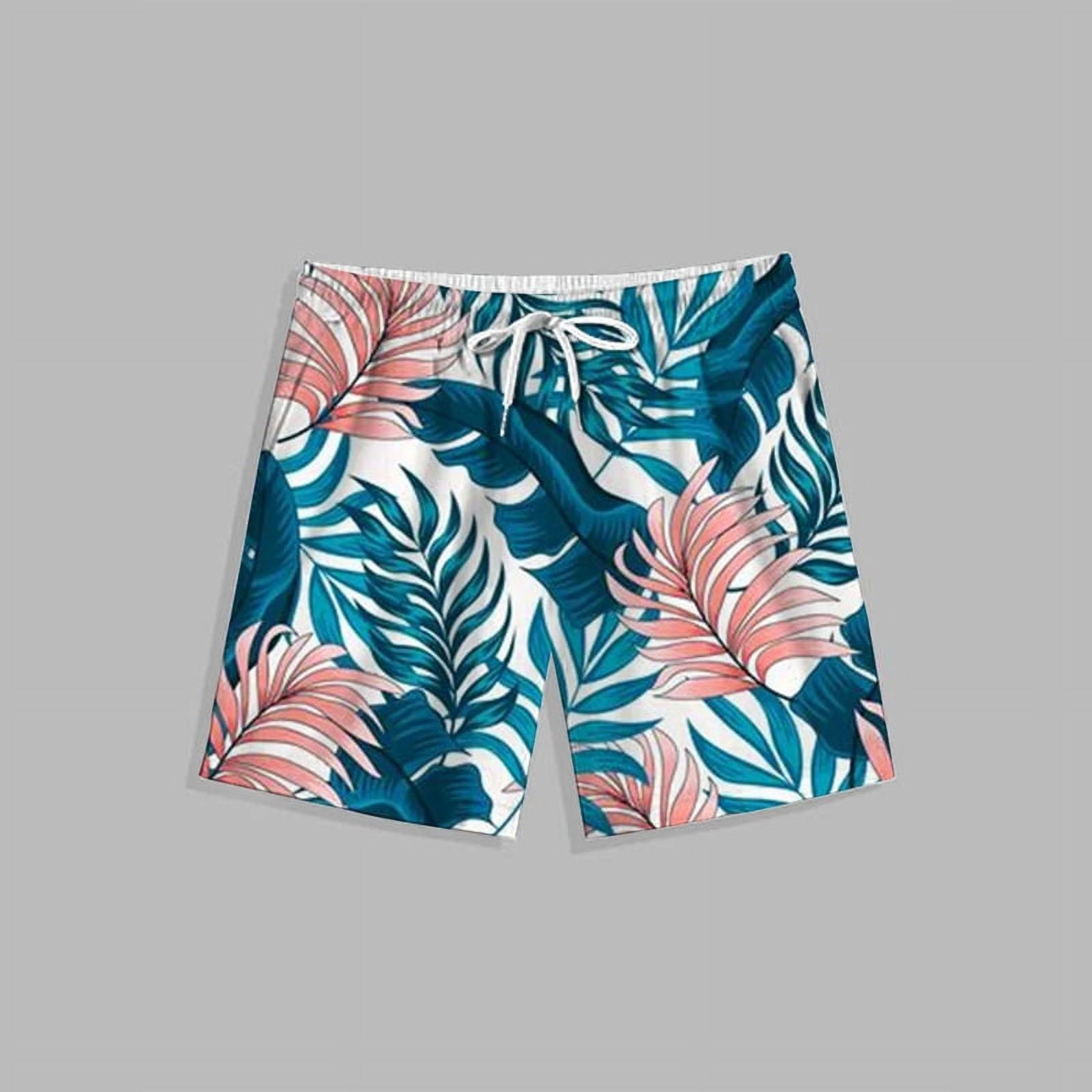 Hawaiian Summer New 3D Printing Tropical Leaves Beach Shorts Men Beach ...