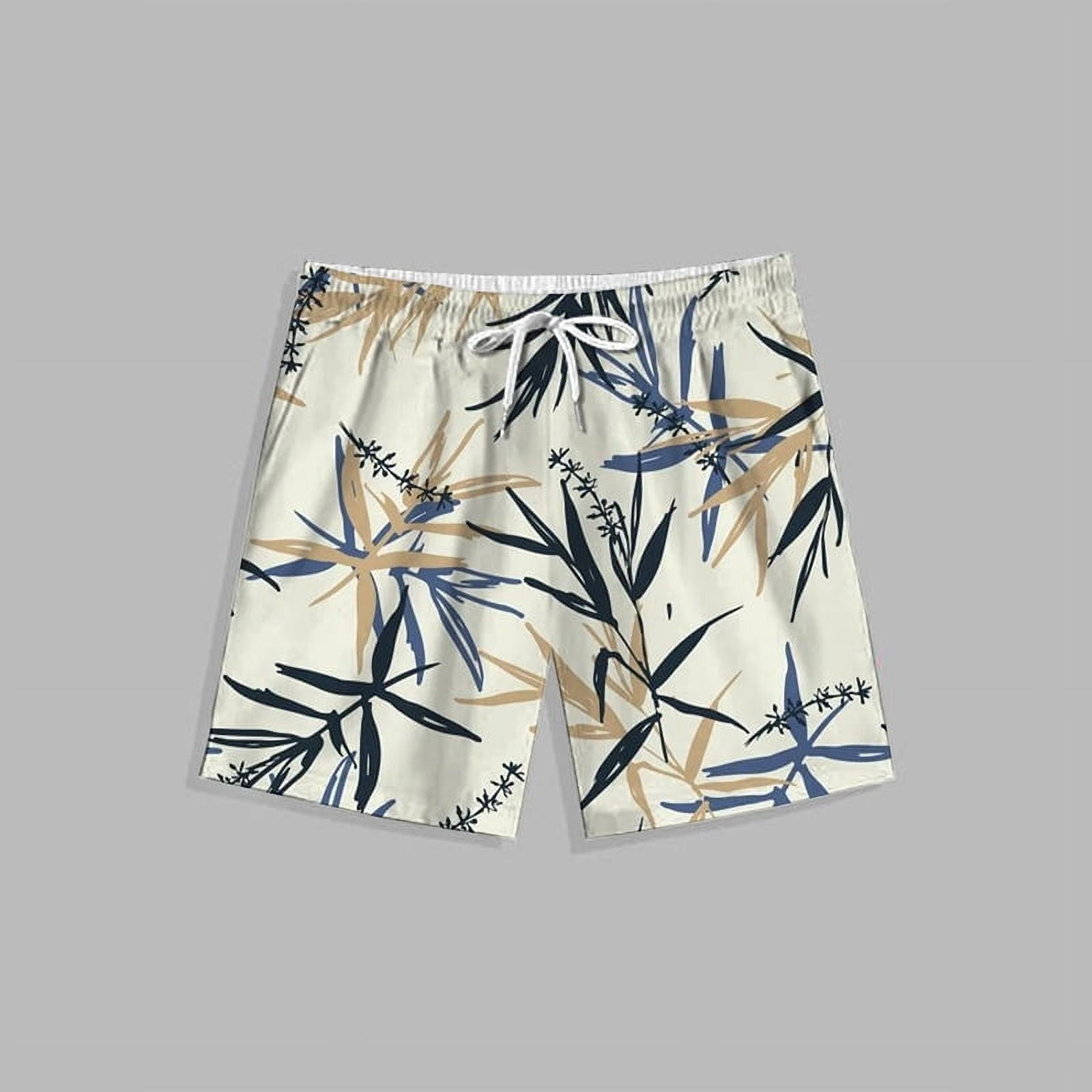 Hawaiian Summer New 3D Printing Tropical Leaves Beach Shorts Men Beach ...