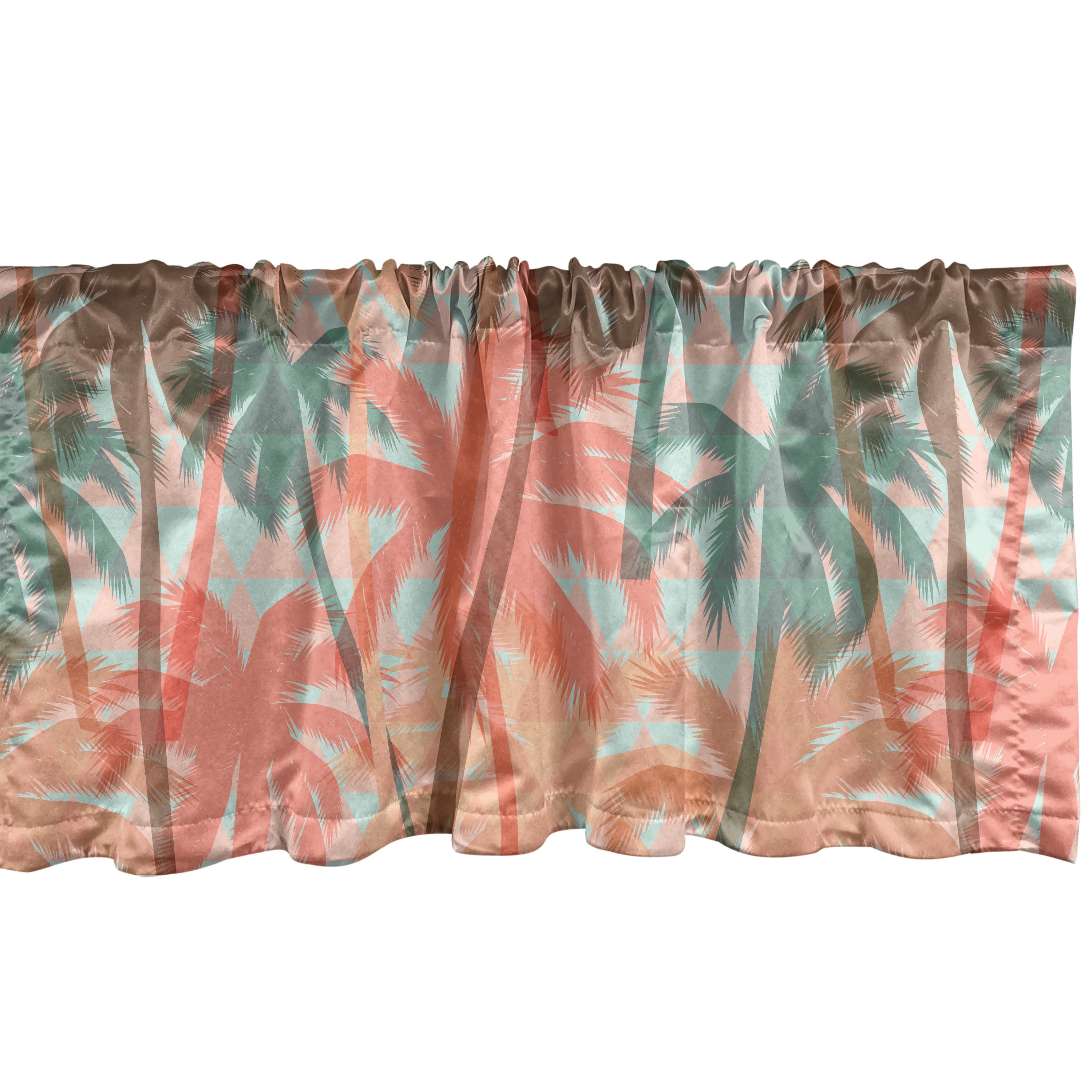 Hawaiian Summer Window Valance, Colorful Design Palm Tree Silhouettes ...