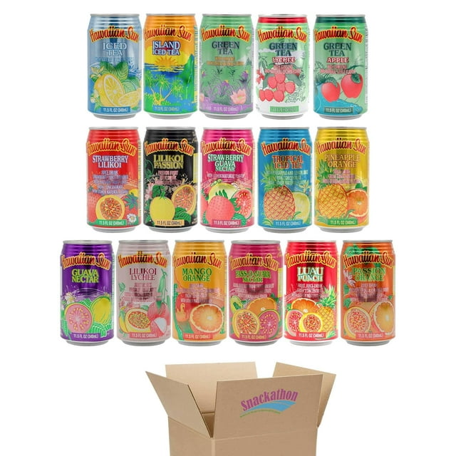 Hawaiian Sun Drinks, All Flavors, 1 Can per Flavor, Total 16 Cans ...