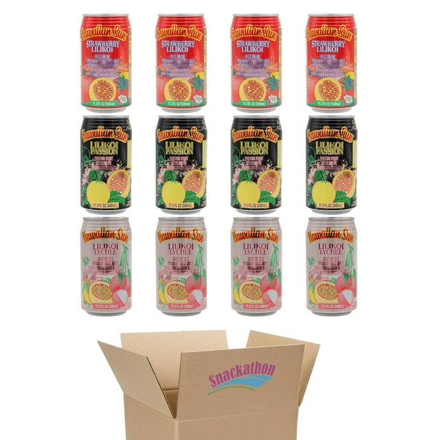 Hawaiian Sun Drinks, LiliKoi Variety Pack, 3 Flavors, 4 Cans per Flavor ...
