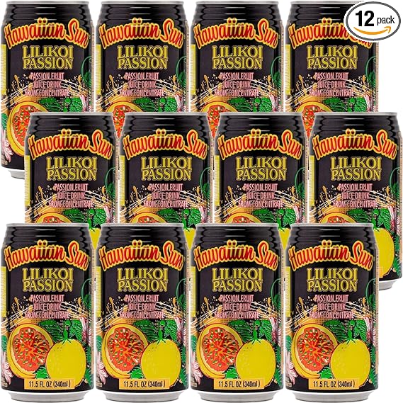 Hawaiian Sun Drinks - Lilikoi Passion (11.5floz x 12 cans) - Tropical ...