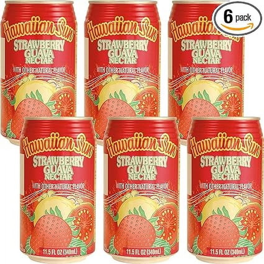 Hawaiian Sun Drinks - Strawberry Guava (11.5floz x 6 cans) - Tropical ...
