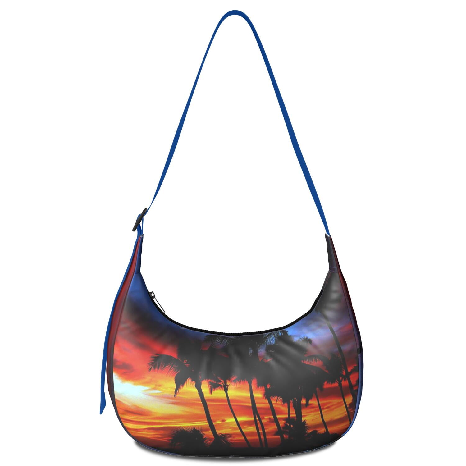 Hawaiian Sunset Beach Crossbody Bag for Women Ocean View with Palm ...