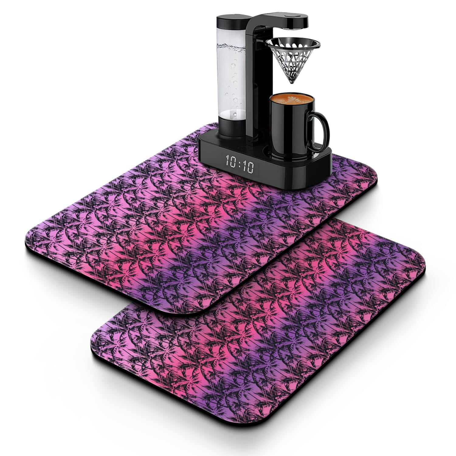 Hawaiian Sunset Beach Dish Drying Mat, Absorbent Palm Tree Diatom Mud ...