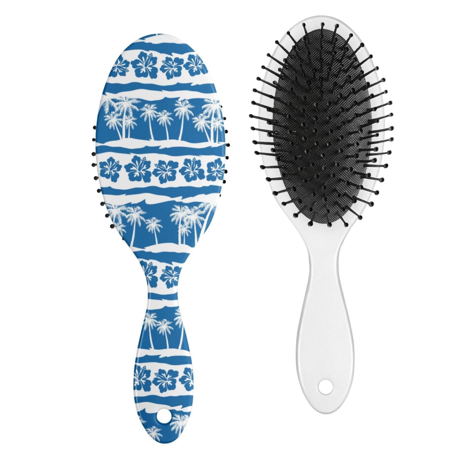 Hawaiian Sunset Beach Hair Brush, Tropical Palm Trees Detangling Paddle ...
