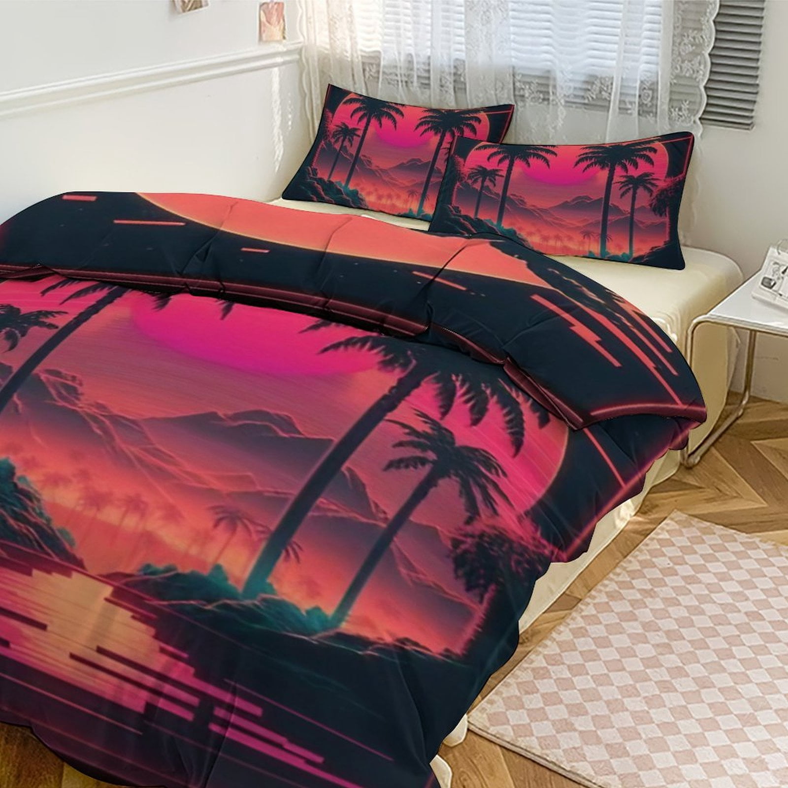 Hawaiian Sunset Palm Tree Duvet Cover Set Bedding Set Polyester Quilt ...