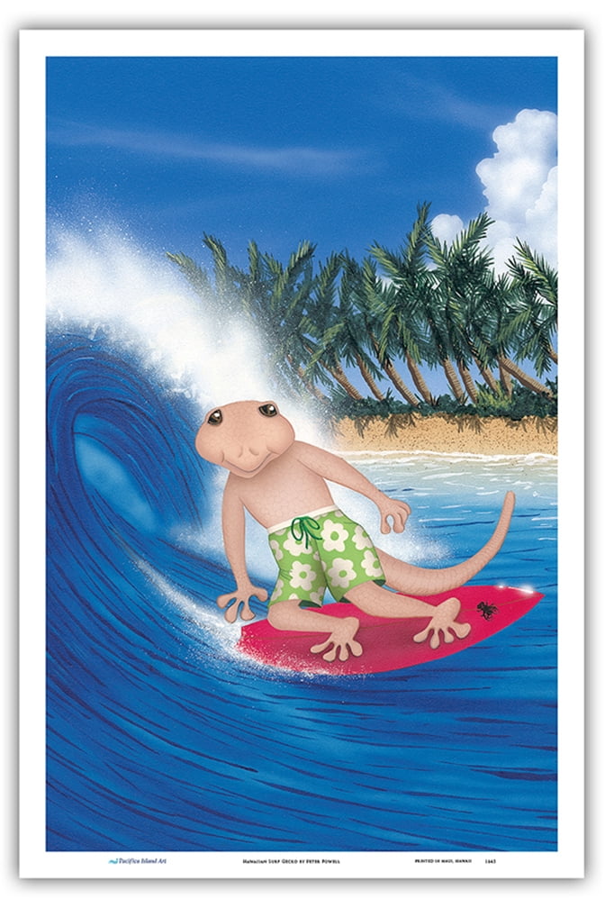 Hawaiian Surf Gecko - From an Original Color Painting by Peter Powell ...