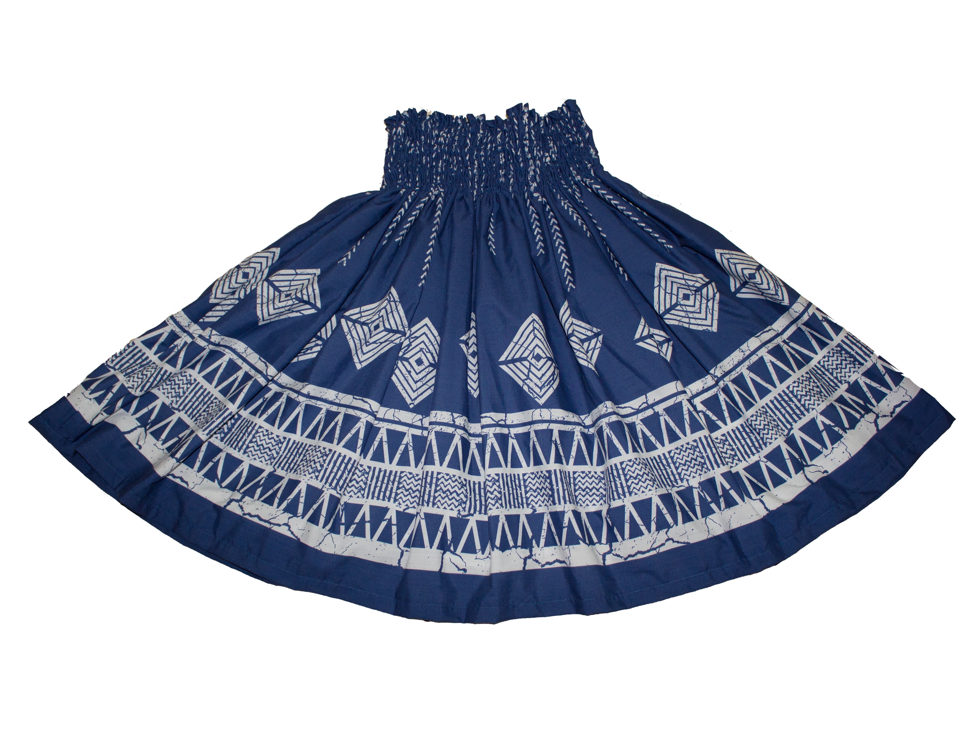 Hawaiian Tapa Patterns Pa'u Hula Dancer Dress Blue Tapa Skirts For ...