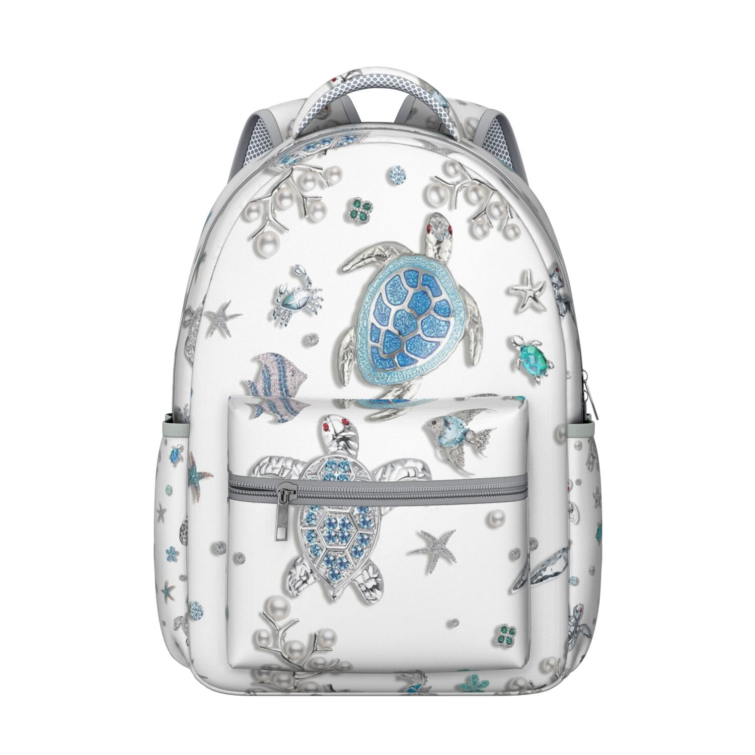 Hawaiian-Themed Small Backpack with Tropical Reef and Turtle Patterns ...