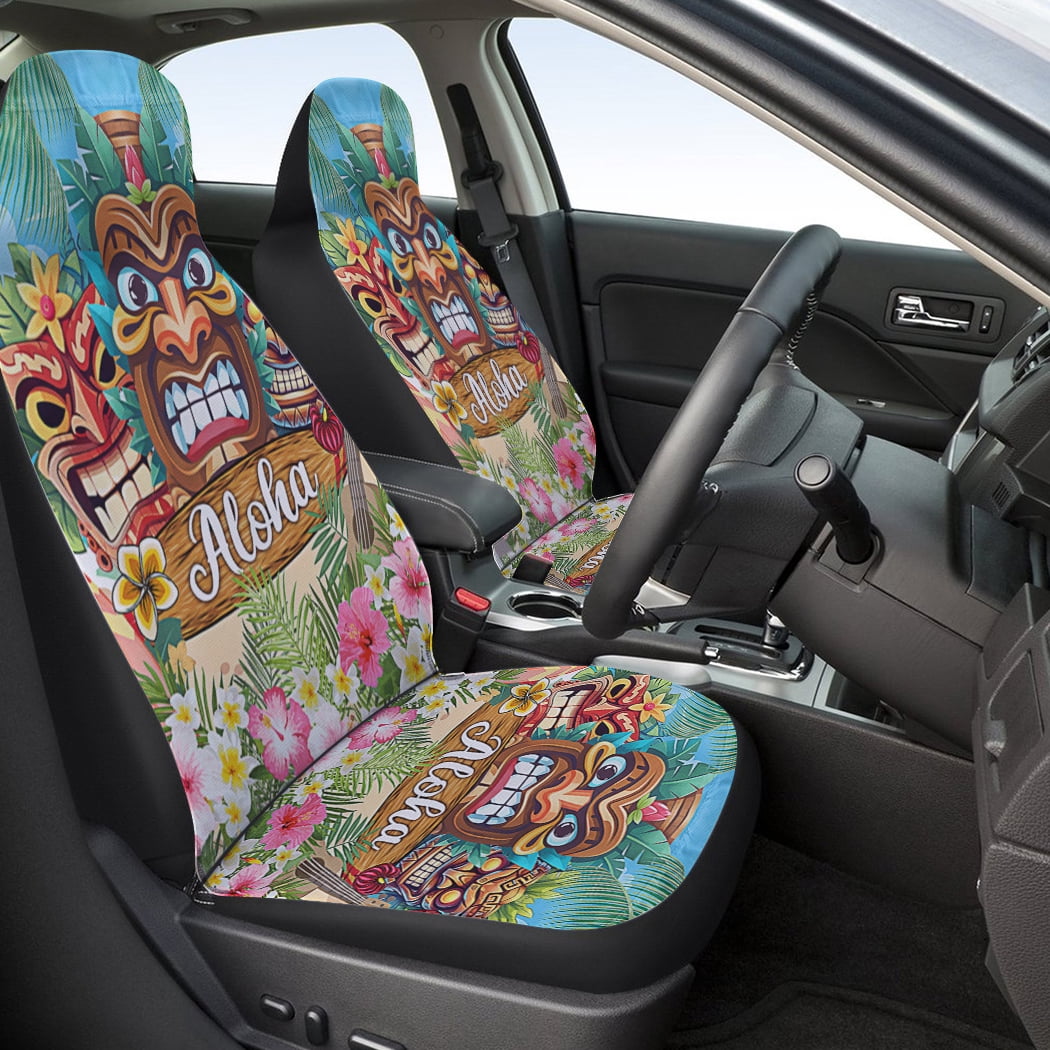 Hawaiian Tiki Luau Party Aloha Seat Covers Cars, Car Truck SUV 2 Piec ...
