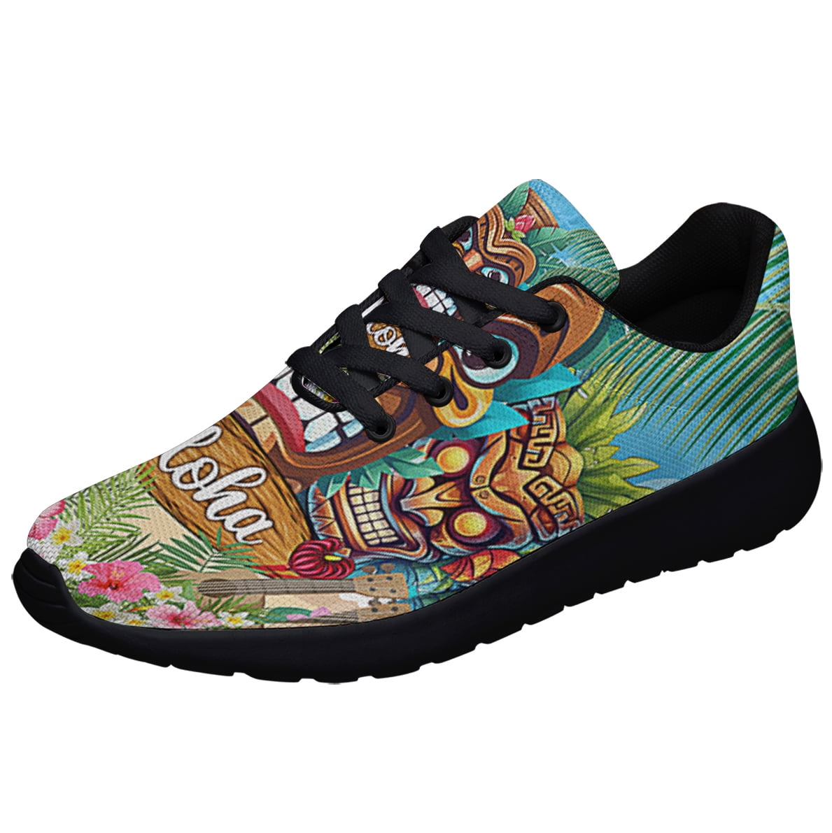 Hawaiian Tiki Luau Party Aloha Shoes Sneakers Black Size 13 - Walmart.com