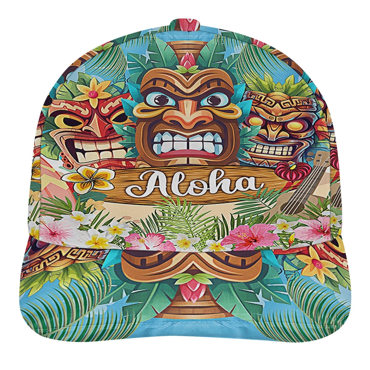 Hawaiian Tiki Luau Party Aloha baseball cap hat - Walmart.com