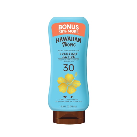 Hawaiian Tropic Everyday Active Lotion Adult Sunscreen, SPF 30, 10.8 fl ...