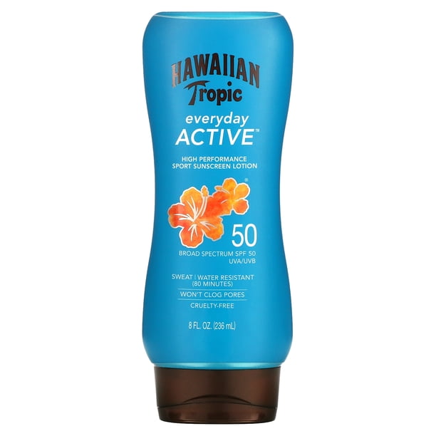 Hawaiian Tropic, High Performance Sport Sunscreen Lotion, SPF 50, Light ...