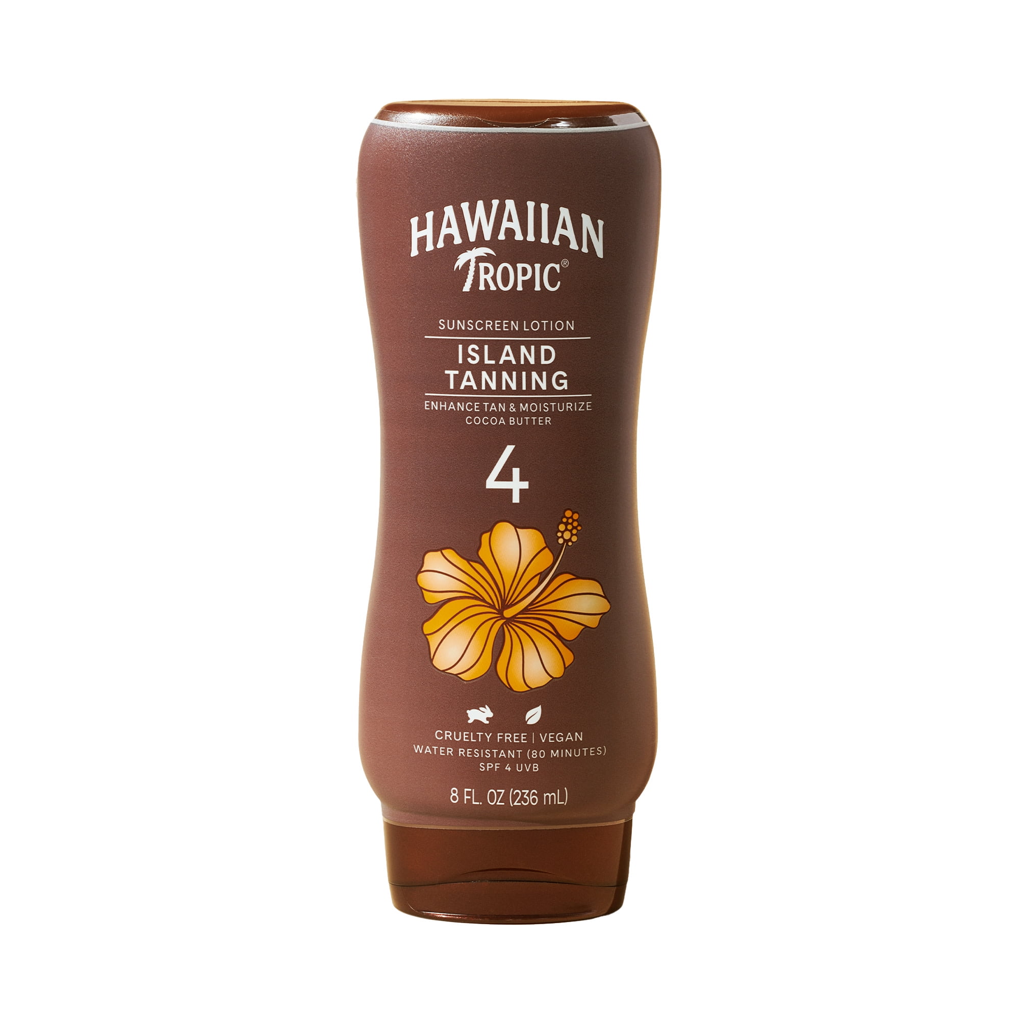 Hawaiian Tropic Island Tanning Lotion Sunscreen, 4 SPF, 8 fl oz, Adult ...