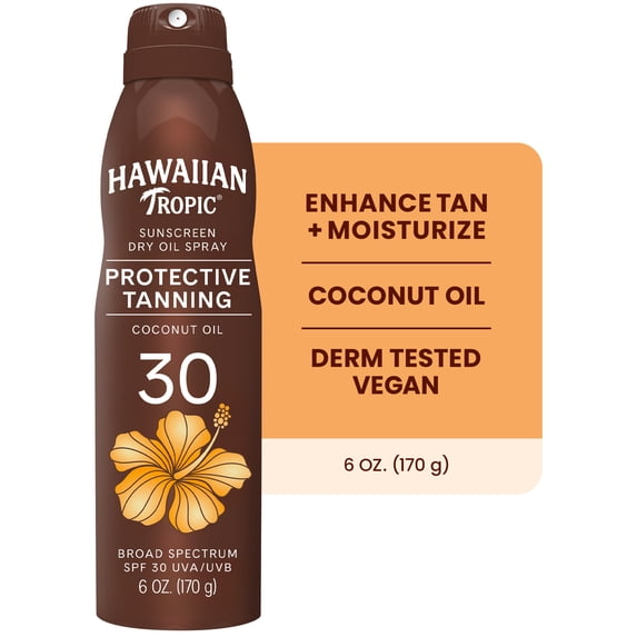 Hawaiian Tropic Protective Tanning Spray Sunscreen SPF 30, Sunblock ...