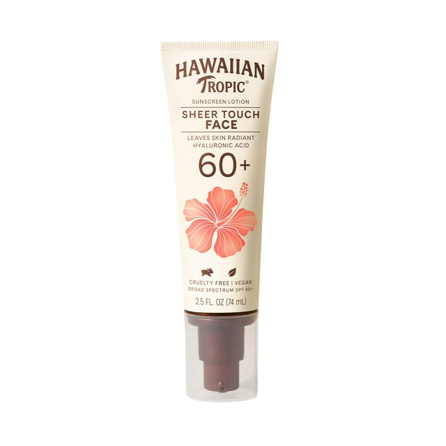 Hawaiian Tropic Sheer Touch Face HYZ01 Sunscreen Lotion SPF 60, 2.5oz ...
