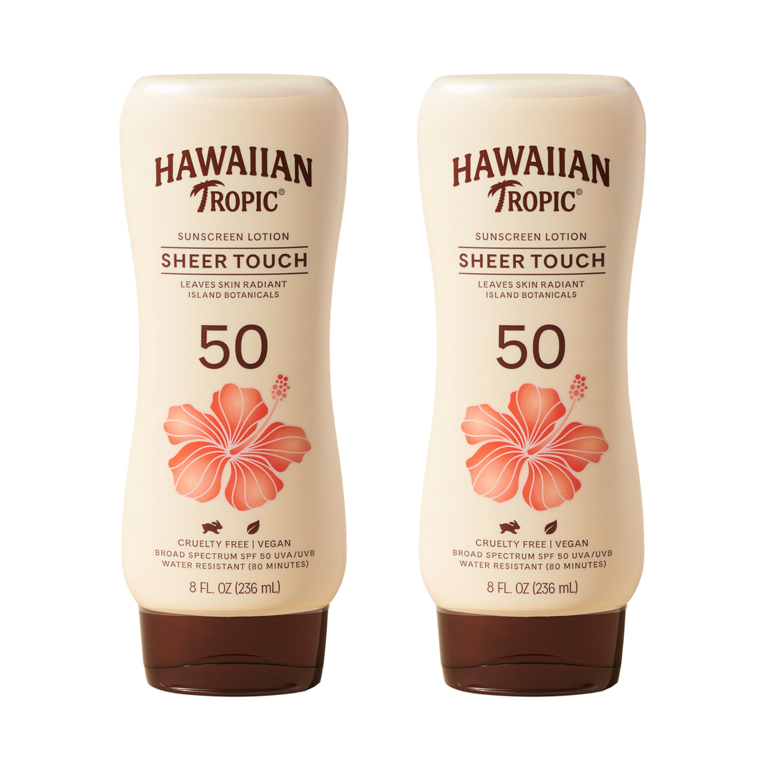 Hawaiian Tropic Sheer Touch Lotion Sunscreen SPF 50, 8oz Twin Pack ...