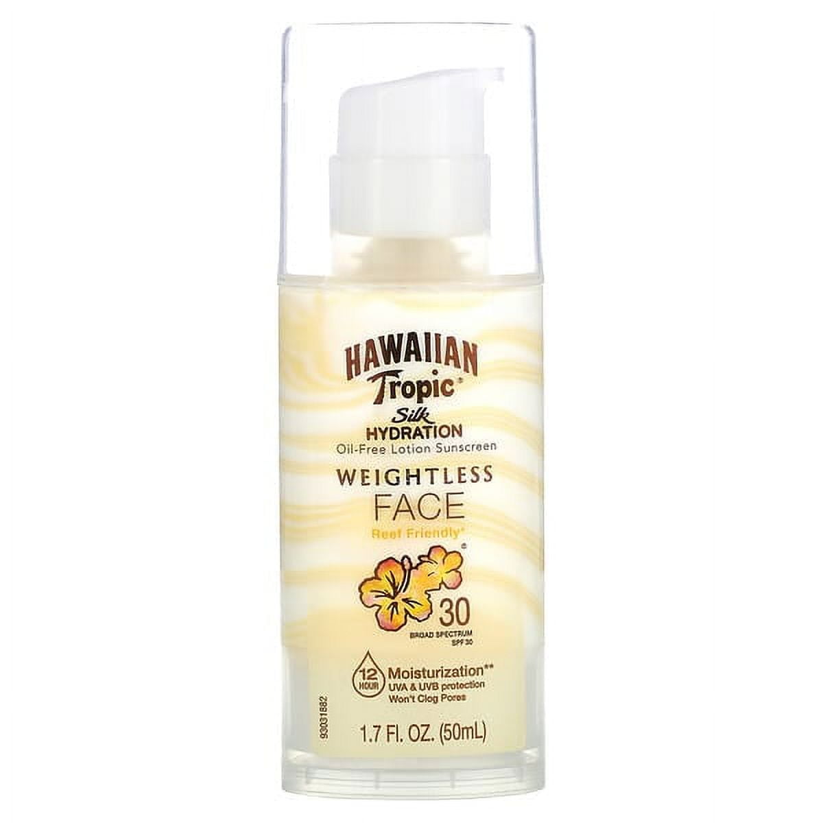 Hawaiian Tropic, Silk Hydration, Weightless Face, Oil-Free Sunscreen ...
