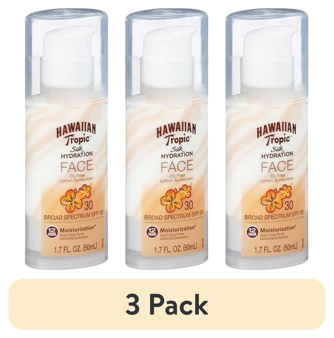(3 pack) Hawaiian Tropic Silk Hydration Weightless Face Sunscreen SPF ...
