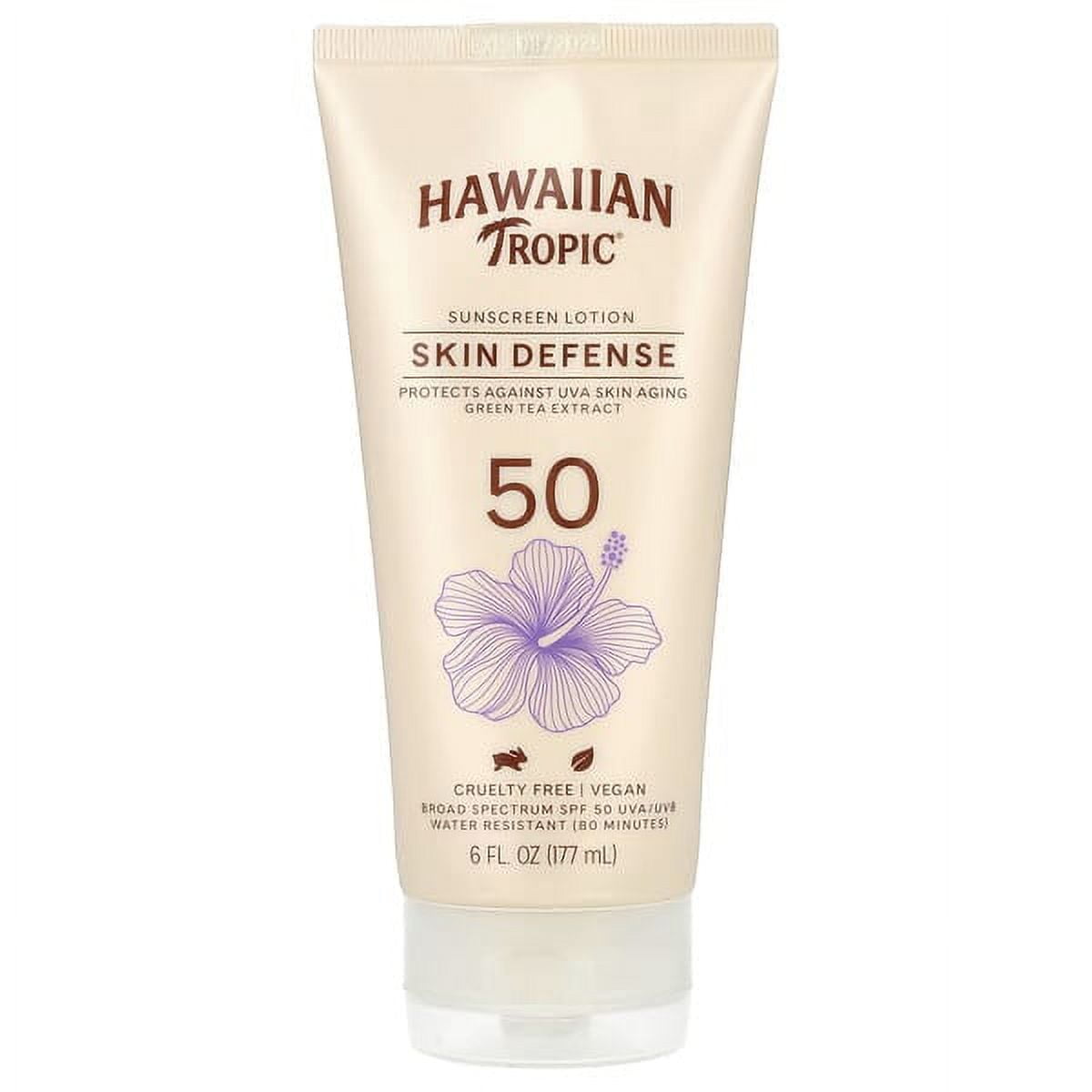Hawaiian Tropic, Skin Defense Sunscreen Lotion, SPF 50, 6 fl oz Pack of ...