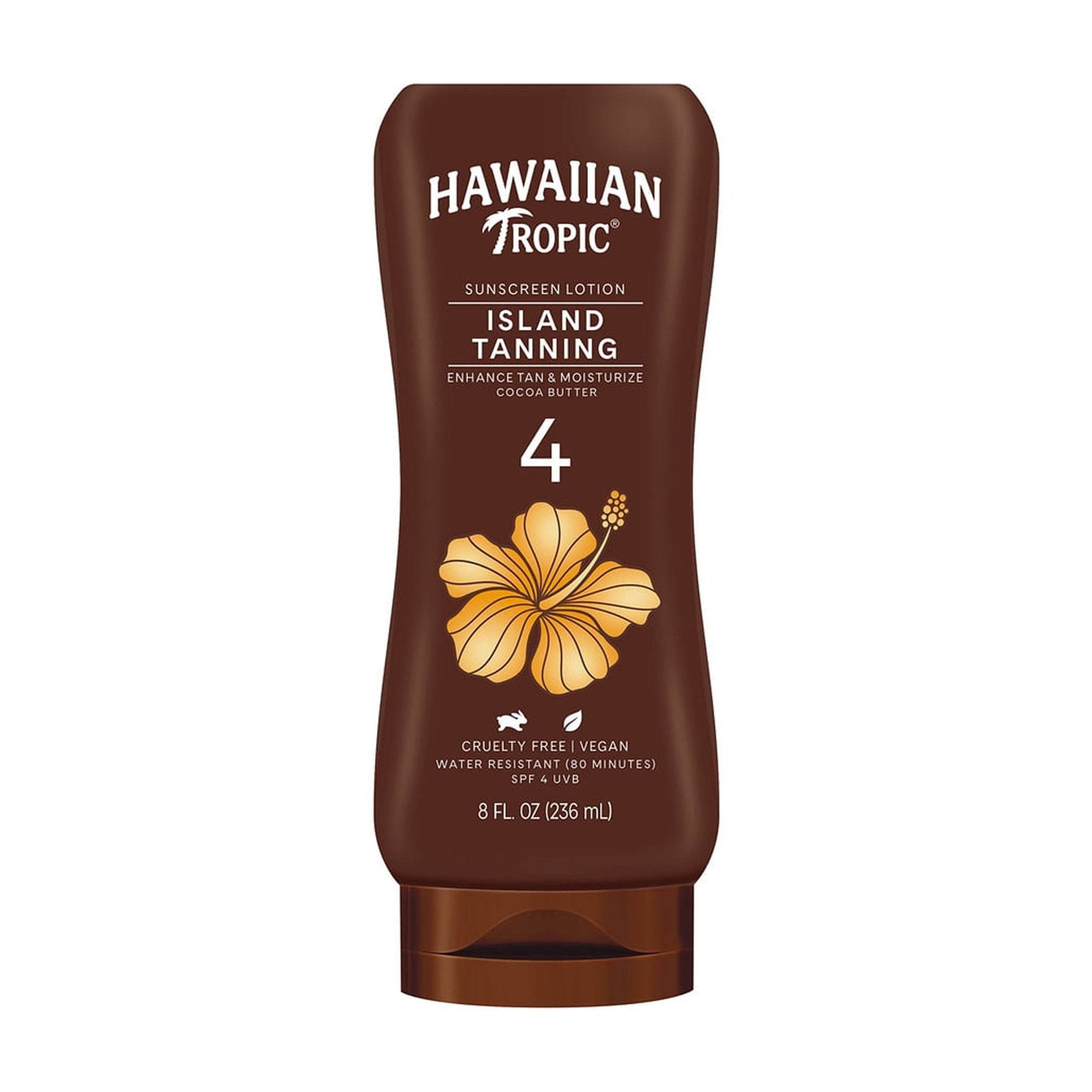 Hawaiian Tropic Tanning Sunscreen Lotion Protect & Nourish Skin, SPF 4 ...