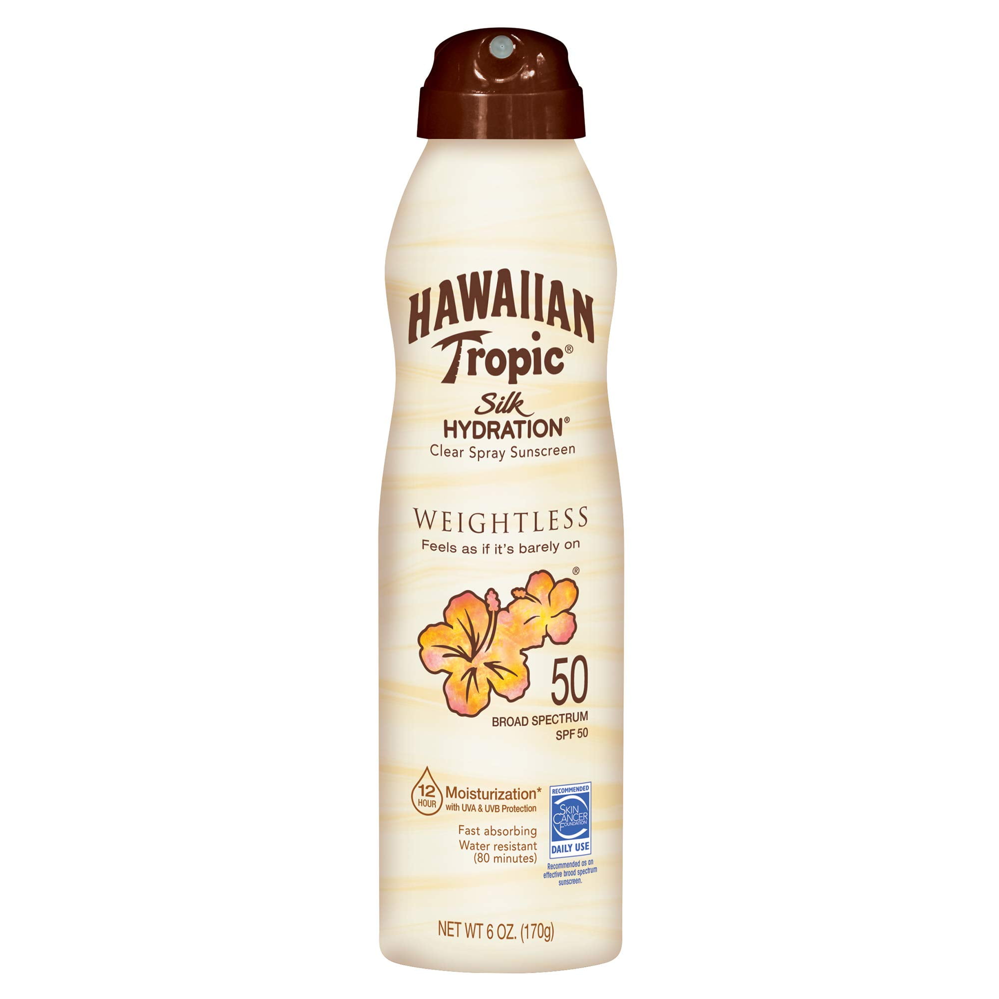 Hawaiian Tropic Weightless Hydration Clear Spray Sunscreen Spf 50, 6Oz ...