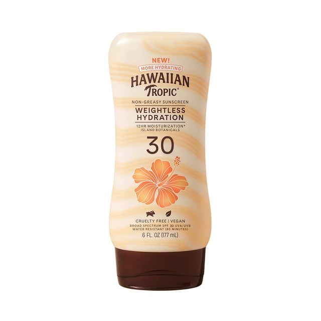 Hawaiian Tropic Weightless Hydration Lotion Sunscreen SPF 30, 6oz HSA ...
