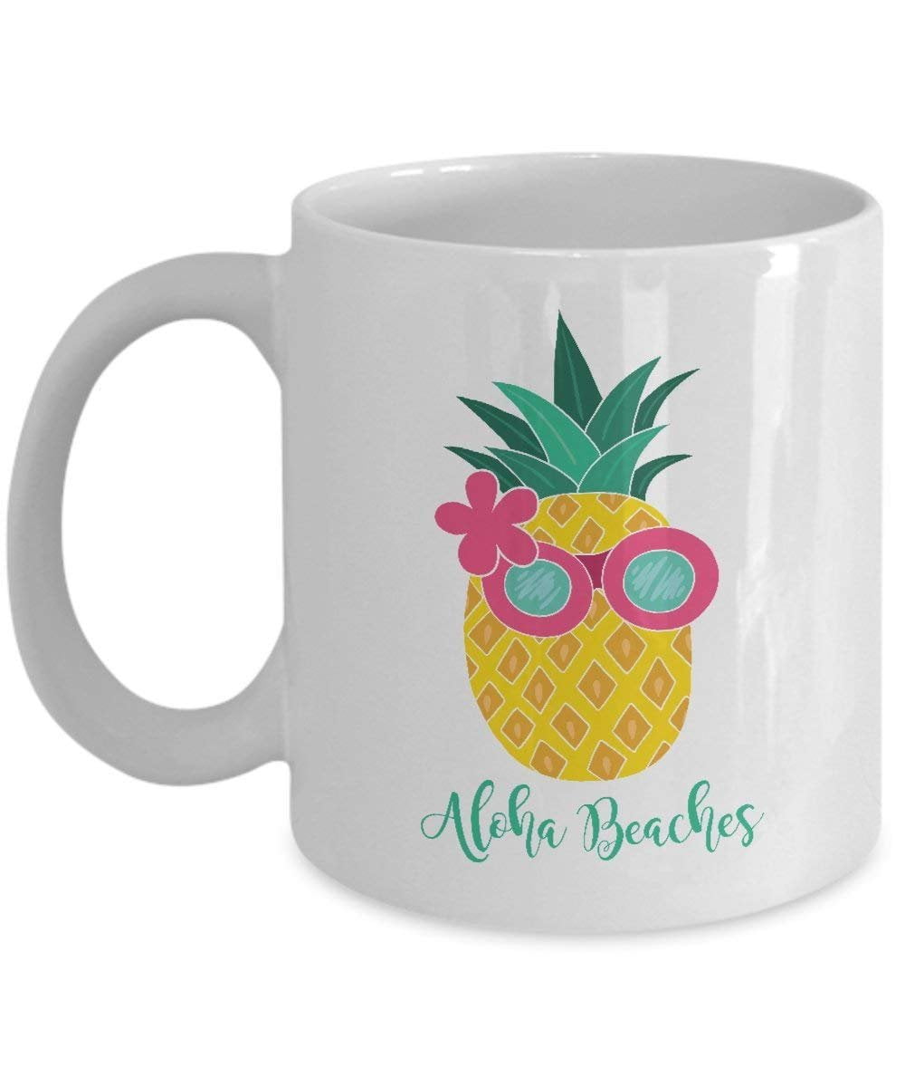 Hawaiian Tropical Aloha Beaches Pineapple Coffee & Tea Gift Mug ...