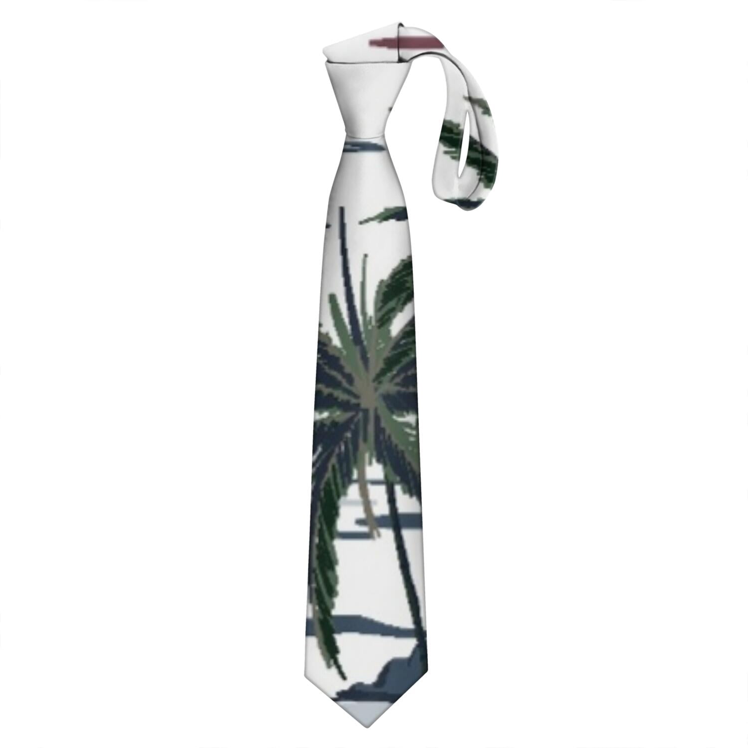 Hawaiian Tropical Island Men's Satin Necktie - Wrinkle-Resistant Formal ...