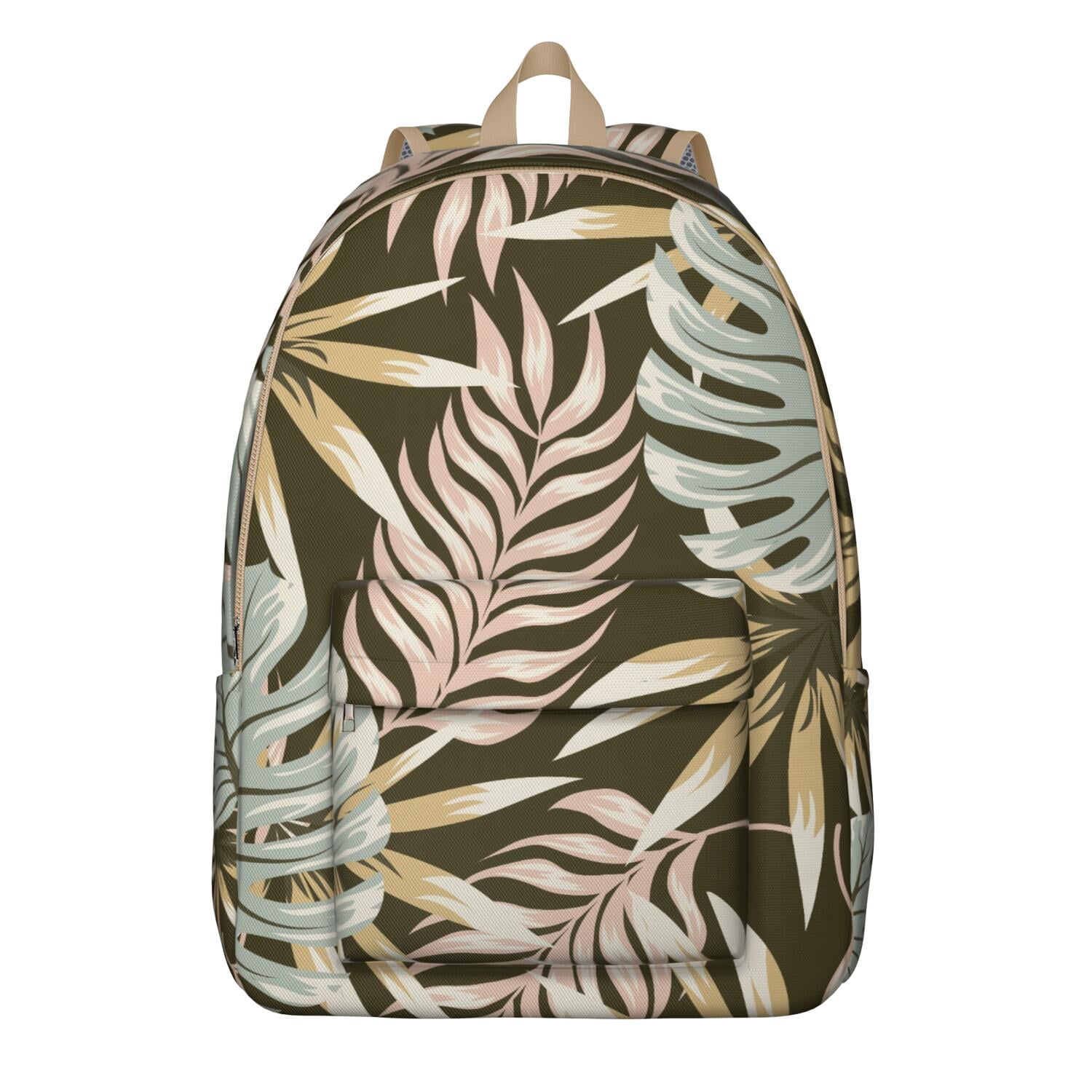 Hawaiian Tropical Leaf Backpack, Palm Leaf School Bag with Colorful ...