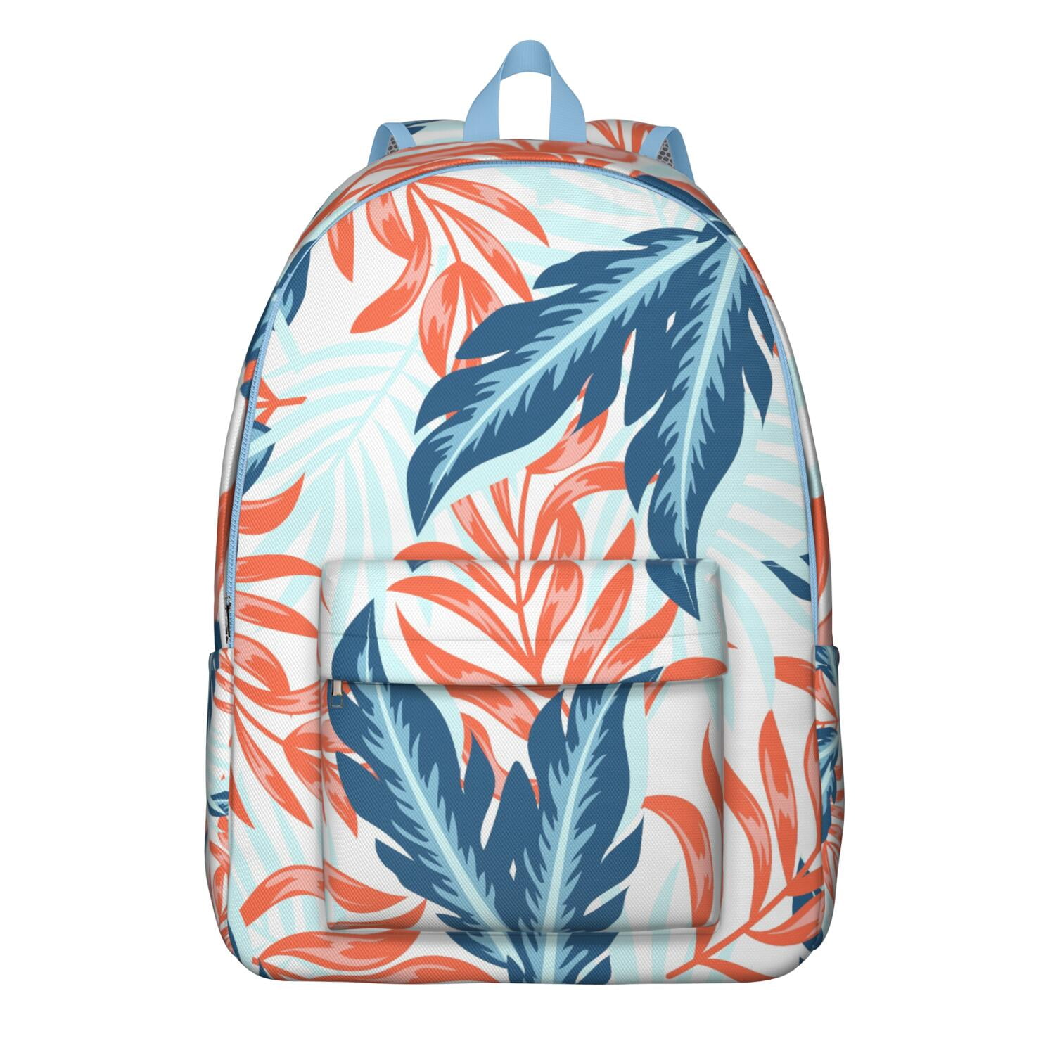 Hawaiian Tropical Leaf Backpack, Palm Leaf School Bag with Colorful Exotic Jungle Leaves, Beach ...
