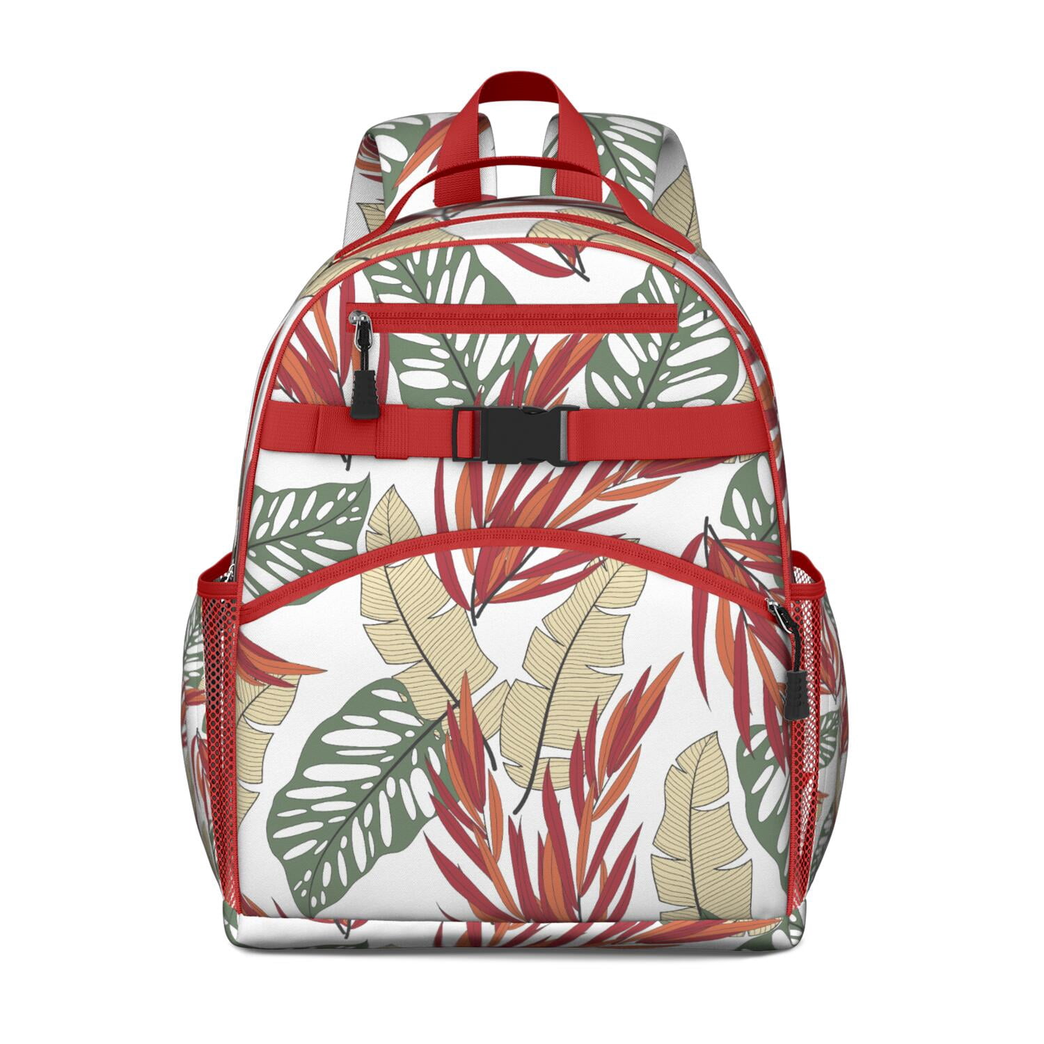 Hawaiian Tropical Leaf Waterproof Backpack - Lightweight Breathable ...