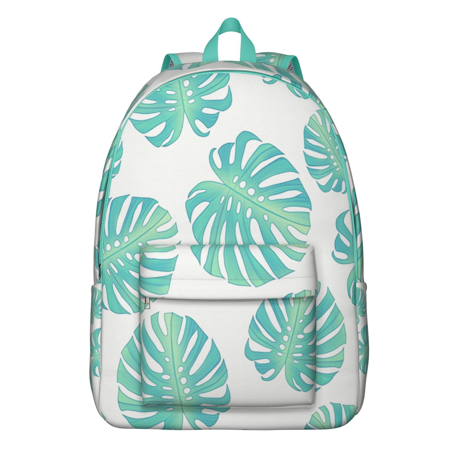Hawaiian Tropical Plant Backpack, Palm Leaf School Bag with Jungle ...