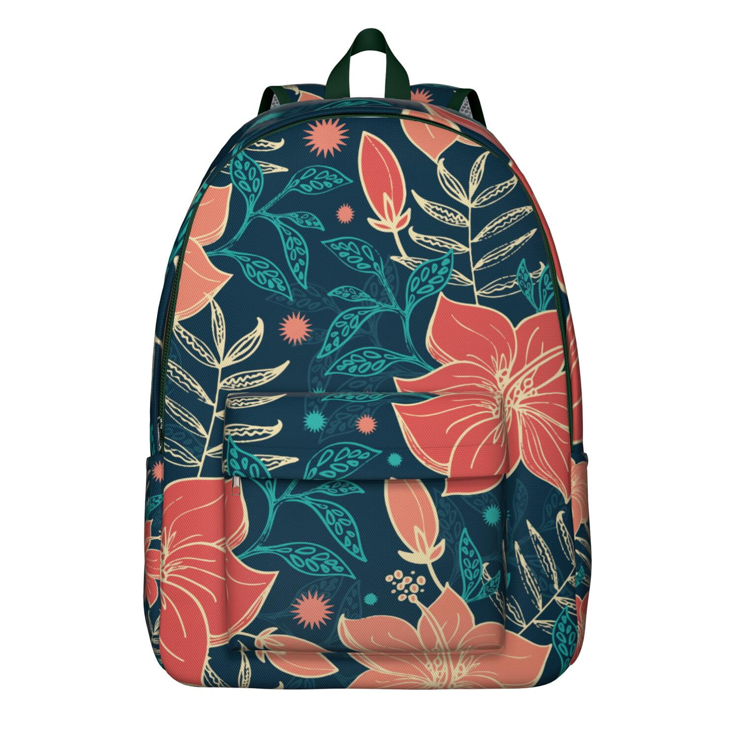 Hawaiian Tropical Plant Backpack, Palm Leaf School Bag with Jungle ...