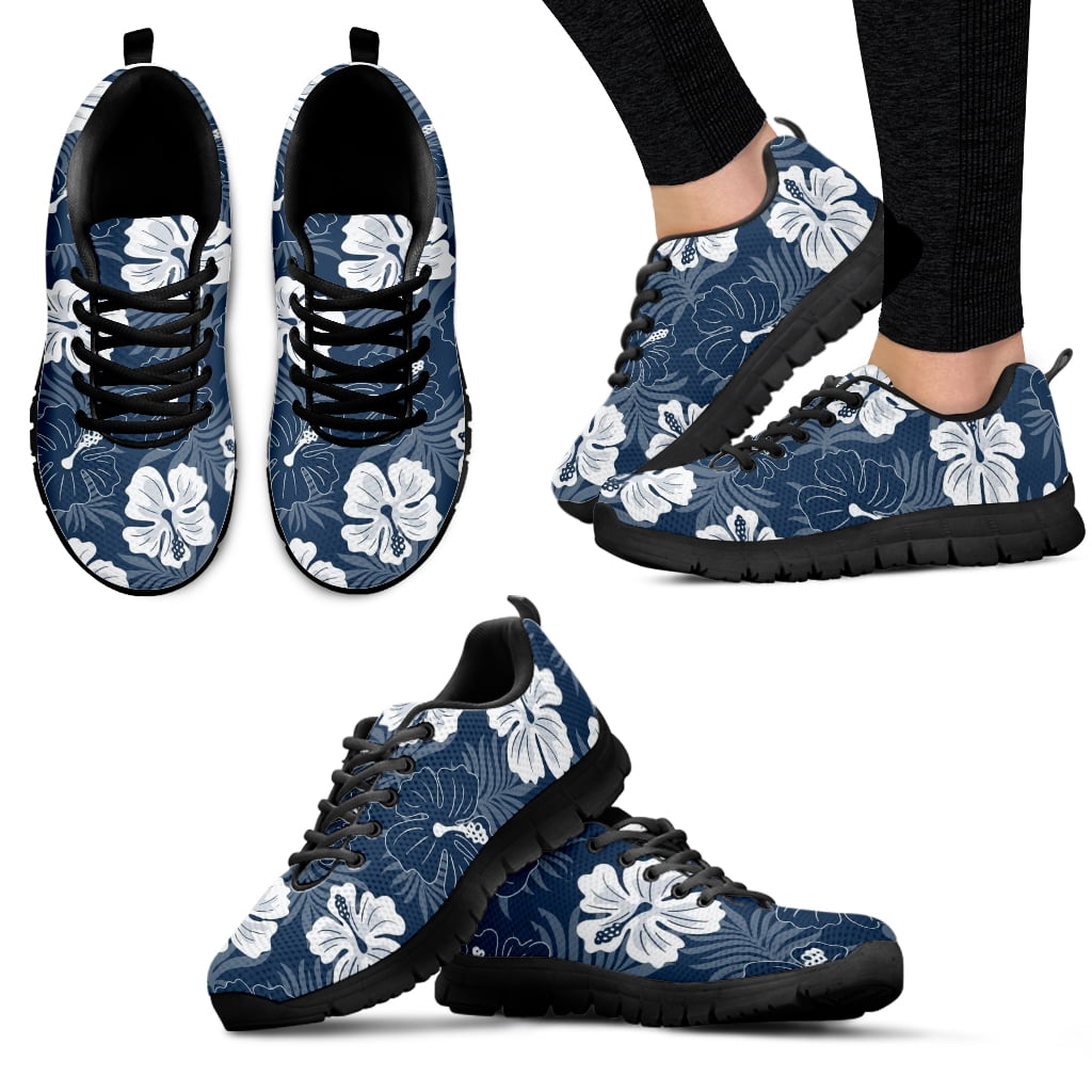 Hawaiian Tropical Plant Designer Fashion Sneakers For Women Hibiscus ...