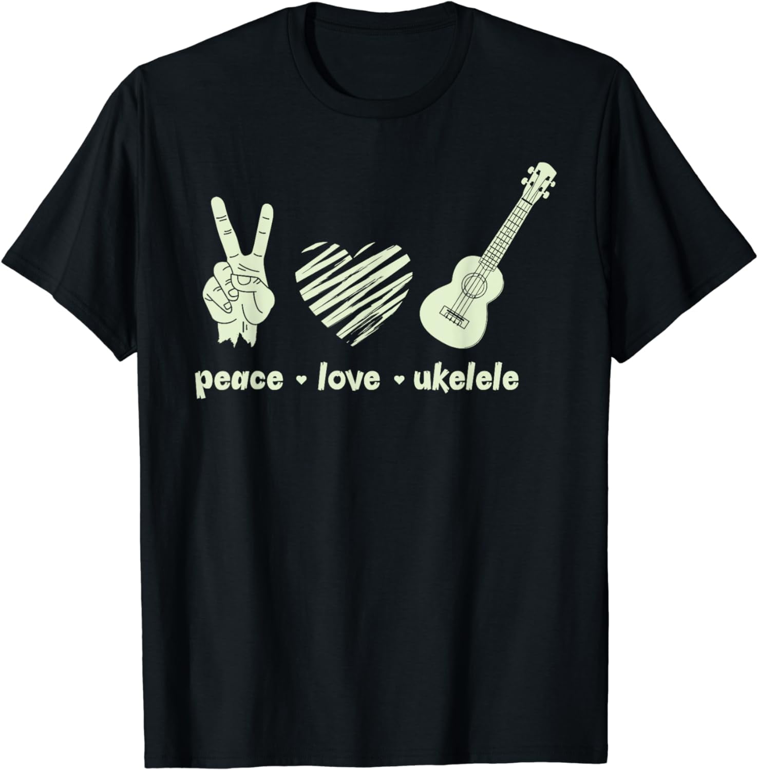 Hawaiian Uke Peace Love Ukulele T-Shirt - Walmart.com