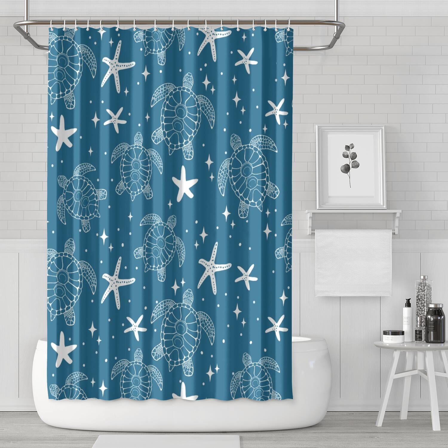 Hawaiian Underwater Shower Curtain 72x72in with Sea Turtles, Coral Reef ...