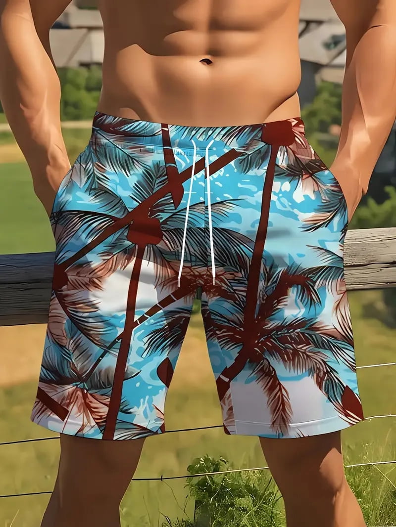 Hawaiian Vacation Casual Beach Short For Men Dusk Landscape Print ...