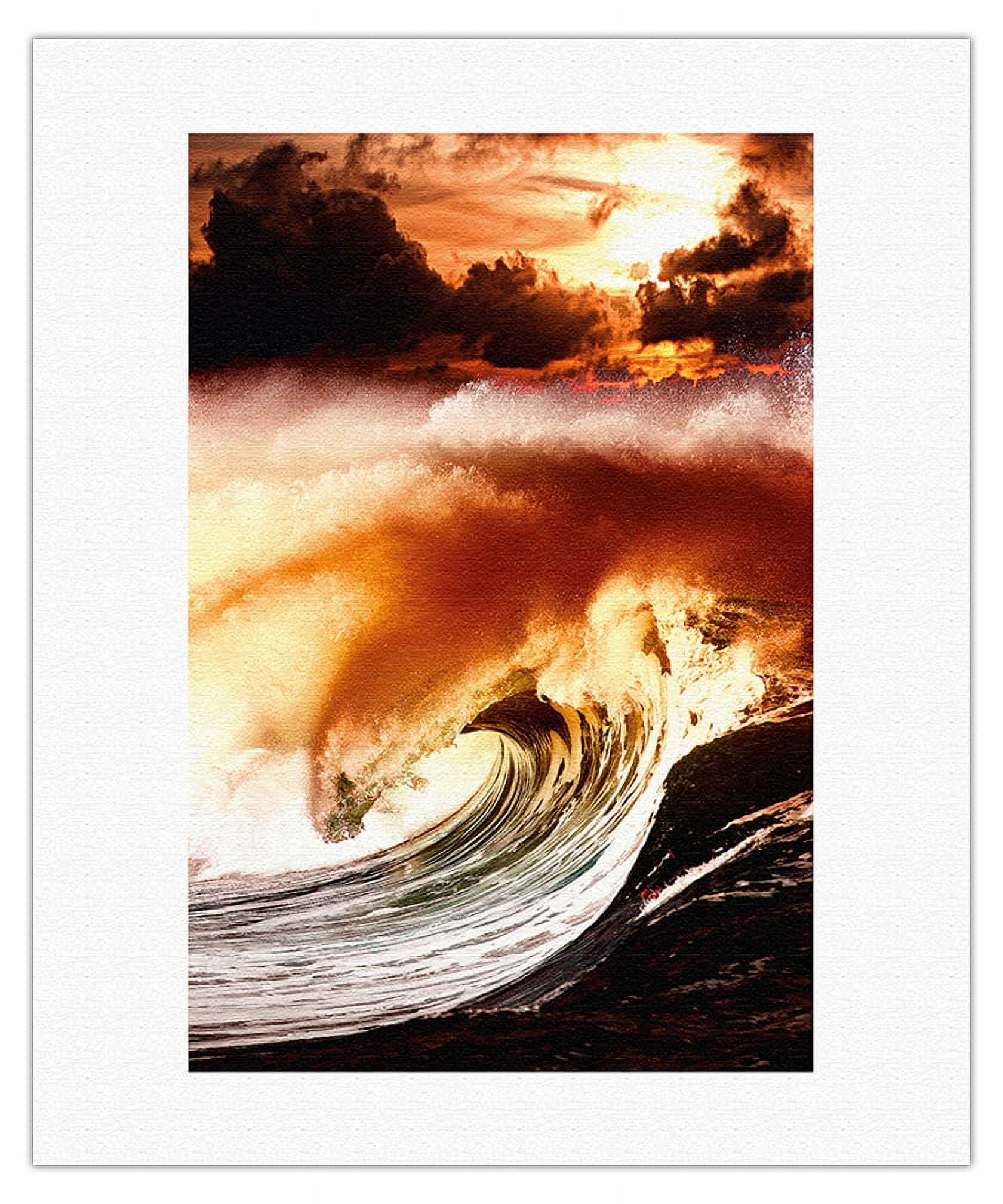 Hawaiian Wave On Fire - From an Original Color Photograph by Jeffrey ...
