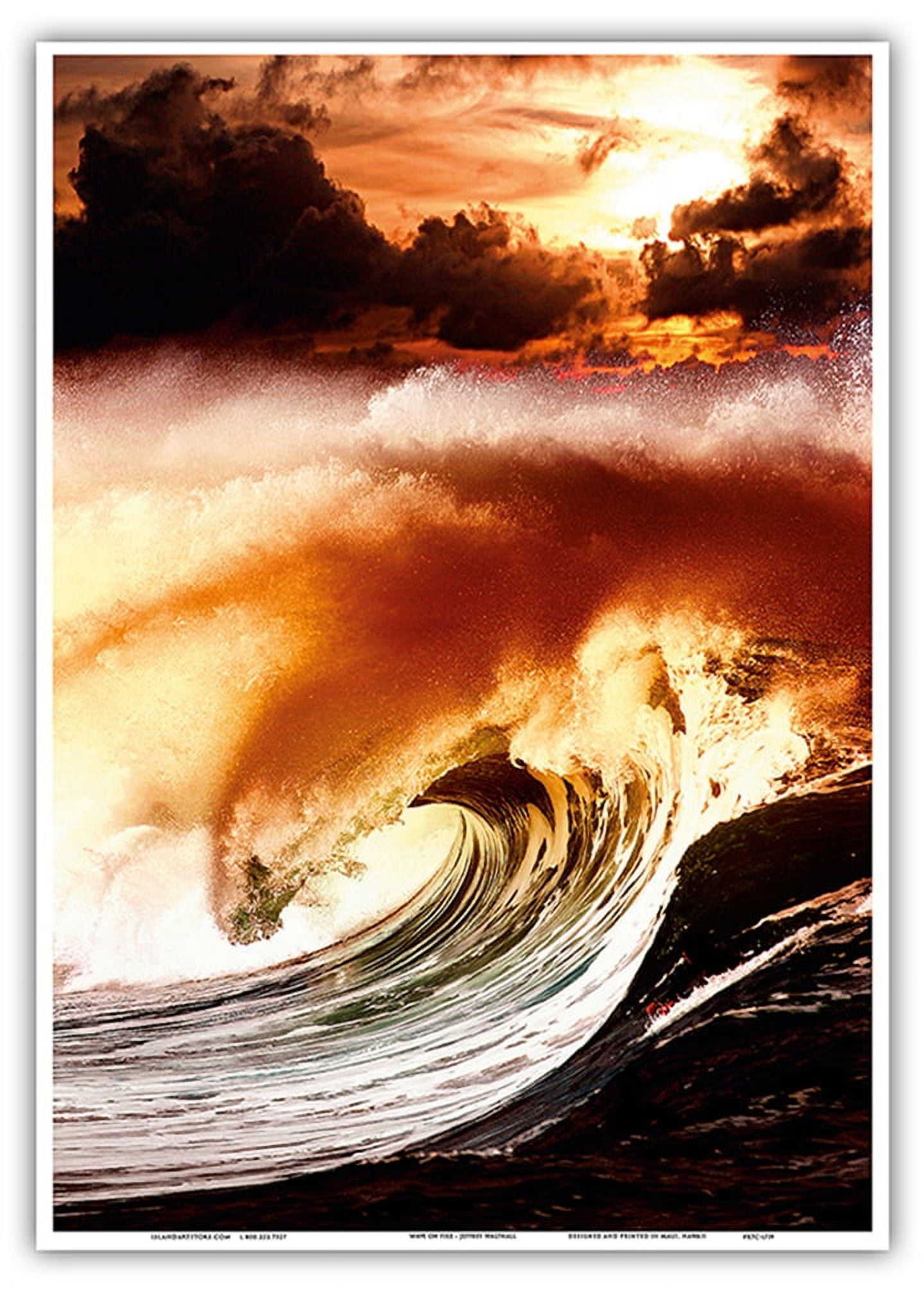 Hawaiian Wave On Fire - From an Original Color Photograph by Jeffrey ...