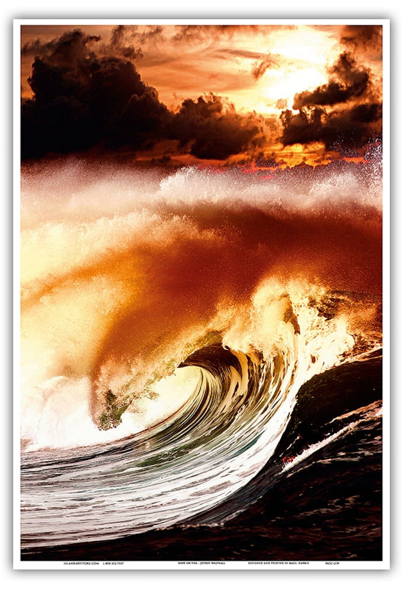 Hawaiian Wave On Fire - From an Original Color Photograph by Jeffrey ...