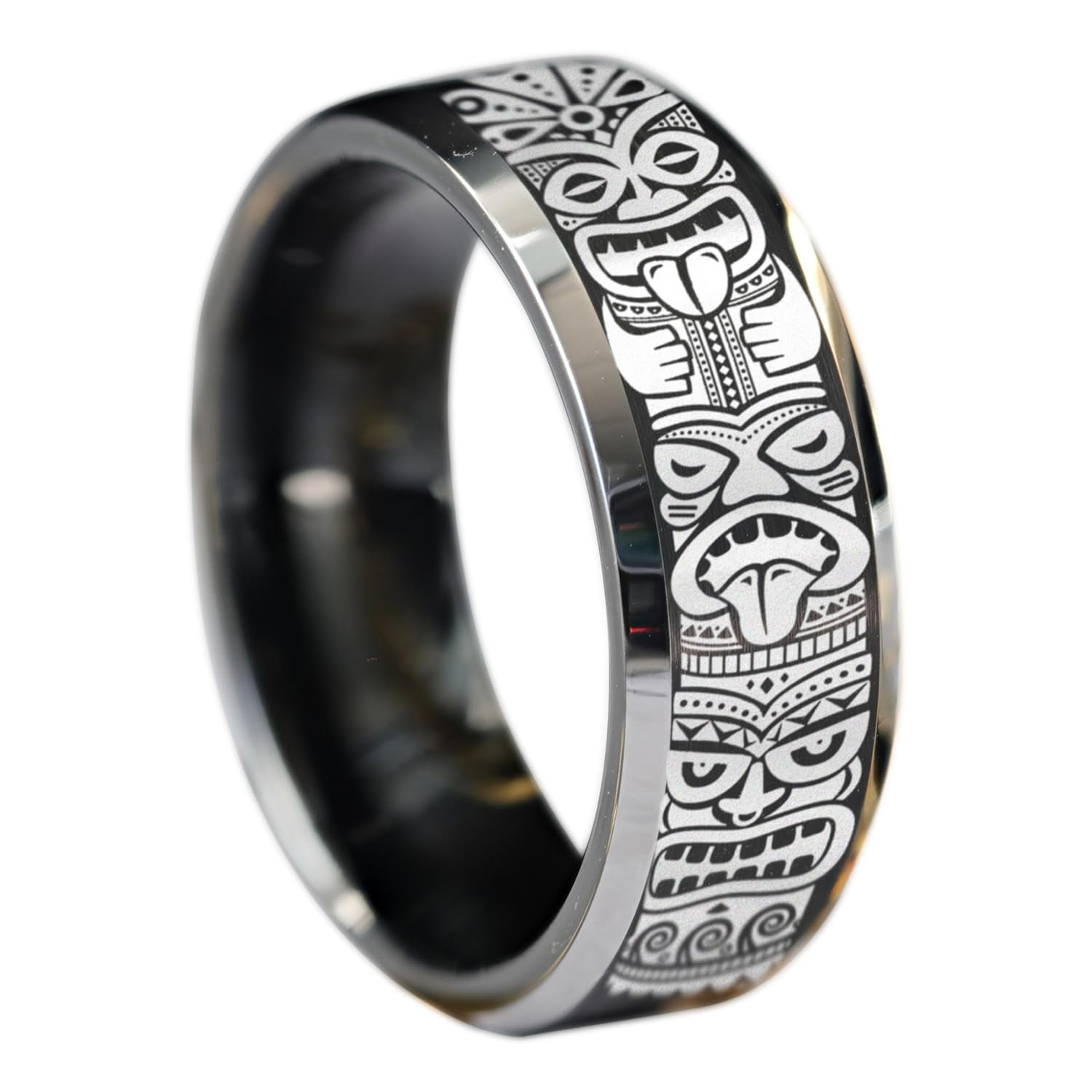 Hawaiian Wedding Ring Polynesian Wedding Band Tiki King Totem ...