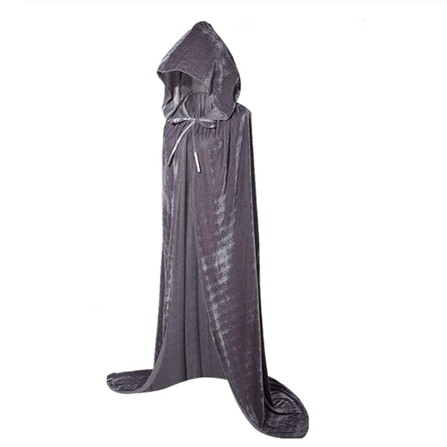 Hawee Unisex Adult Solid Velvet Hooded Cloak Women/Men Classic ...