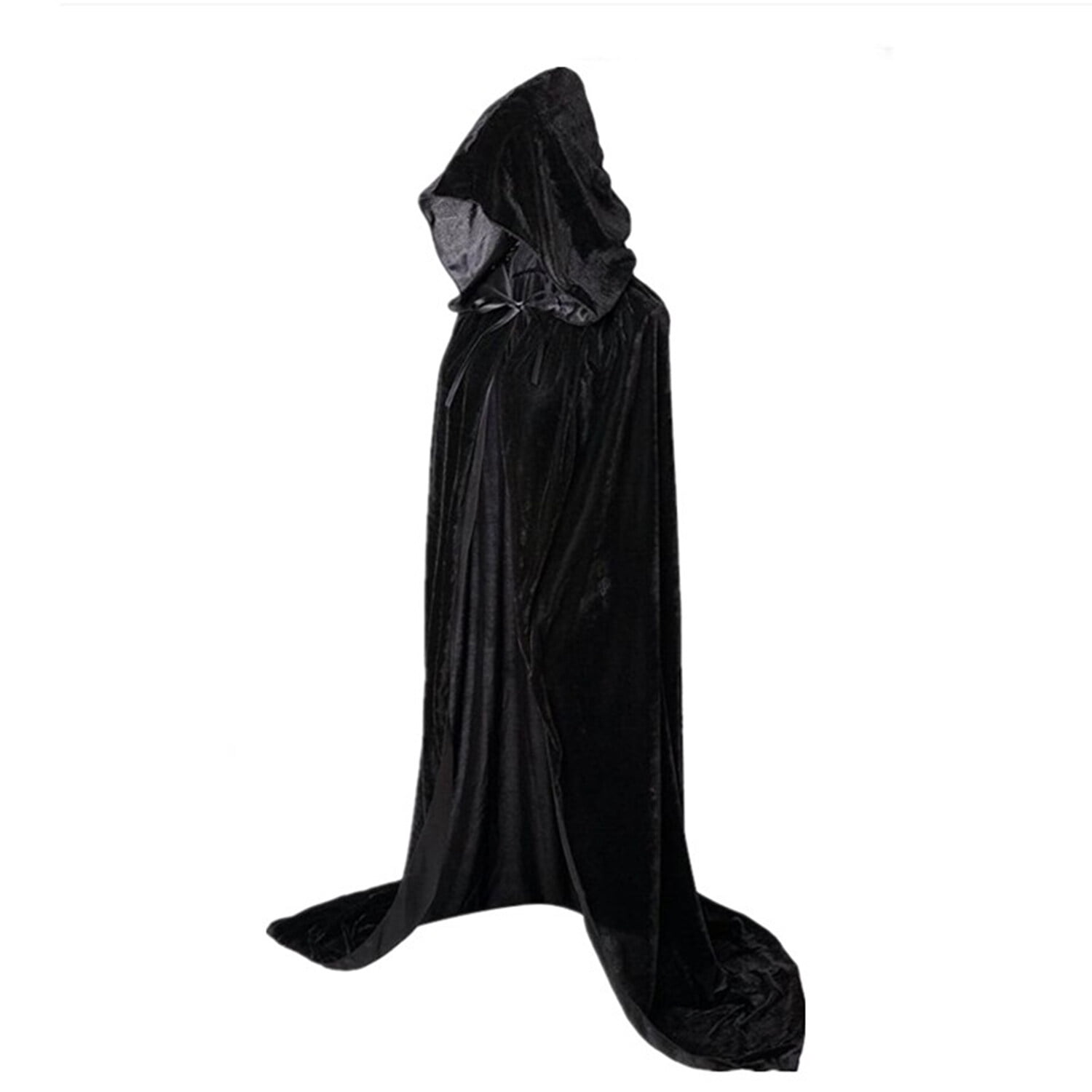 Hawee Unisex Adult Solid Velvet Hooded Cloak Women/Men Classic ...