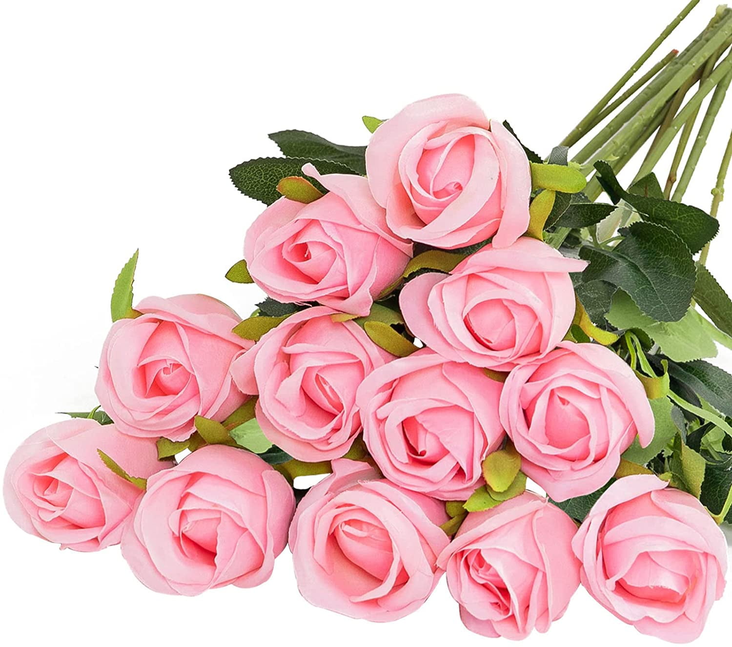 HawesomeArtificial Silk Flowers Realistic Roses Bouquet Long Stem for ...