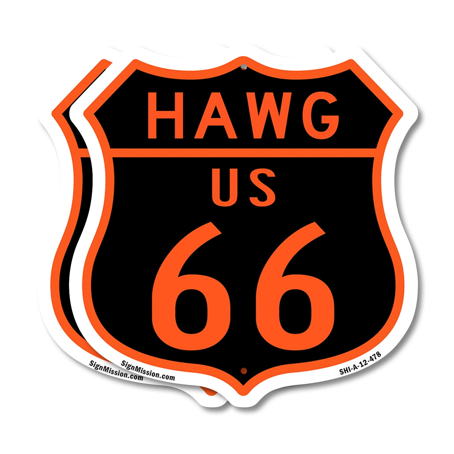 Hawg Us 66 (2 Pack) 12 inch X 12 inch Shield Shaped Commercial Grade ...