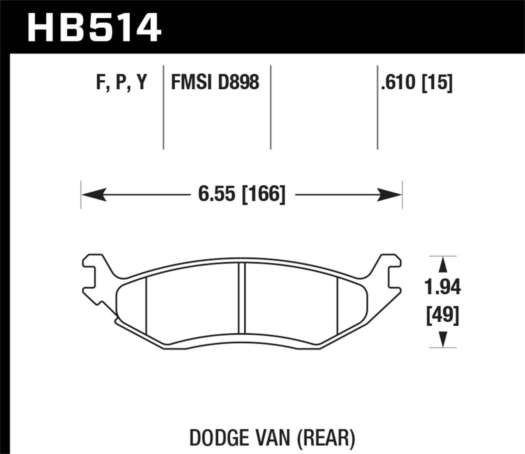 Hawk 03 Dodge Ram 1500 Van LTS Street Rear Brake Pads Fits select: 2006 ...
