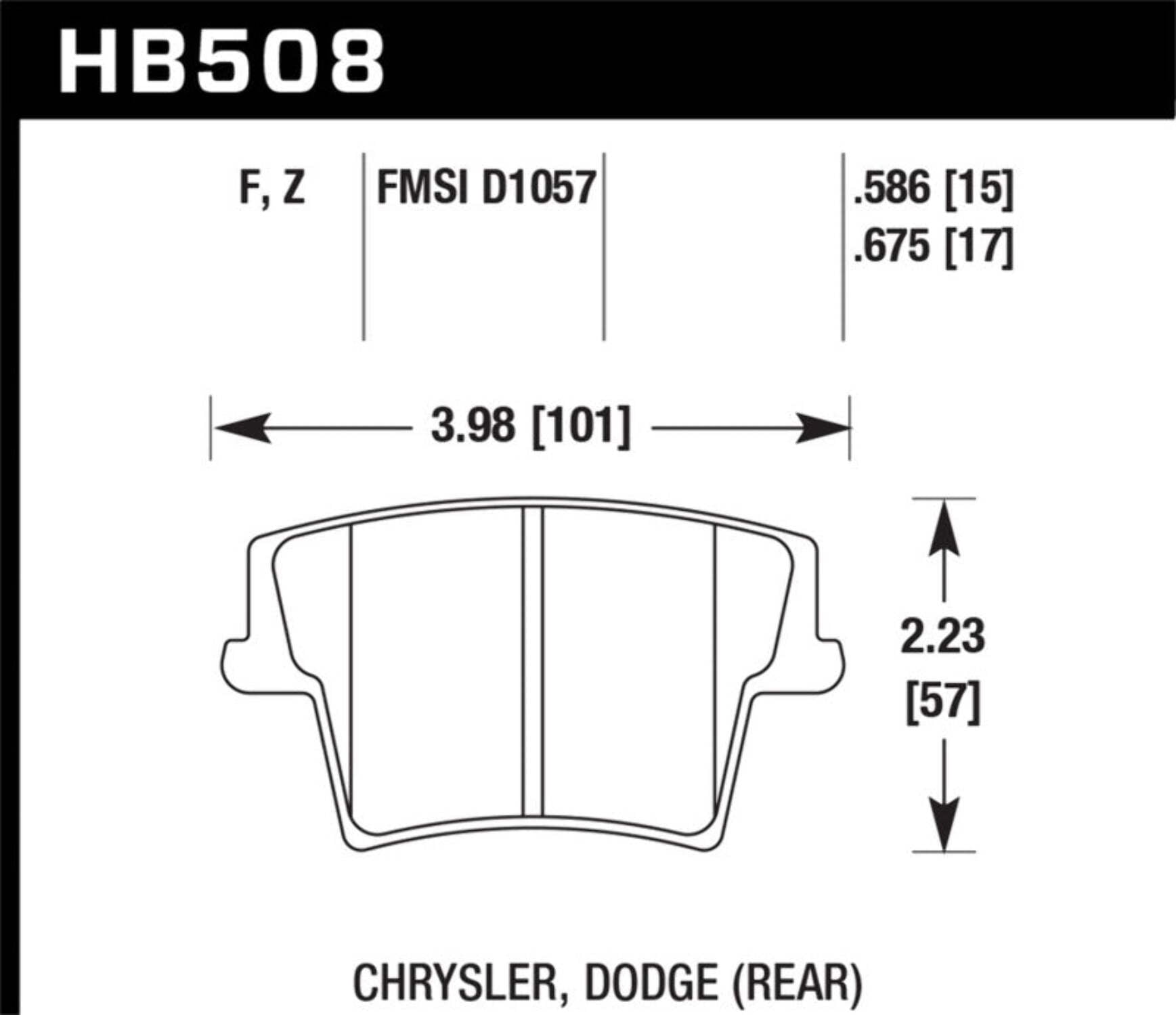 Hawk 05-10 Chrysler 300 (except SRT8) / 08 Dodge Challenger / 09-10 ...